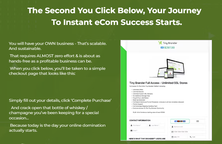 TINY BRANDER PRO App Review By Simon Warner - Tiny Brander PRO OTO UPSELL - Create Instant ECom ...